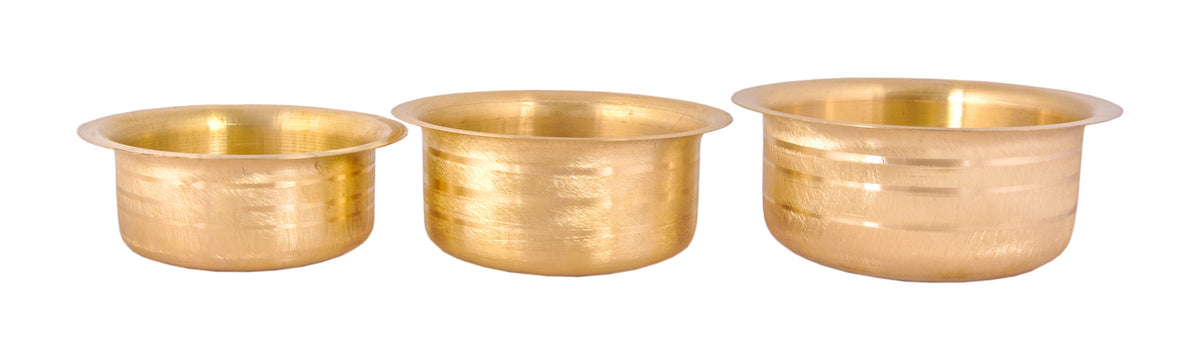 Brass Bhagoni Patila Set Silver Touch Design for Cooking Purposes for ...