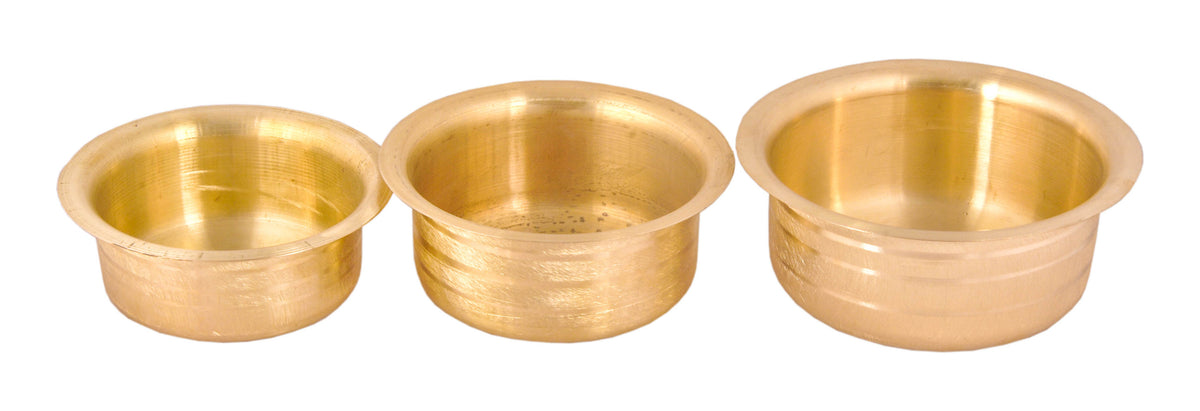 Brass Bhagoni Patila Set Silver Touch Design for Cooking Purposes for ...