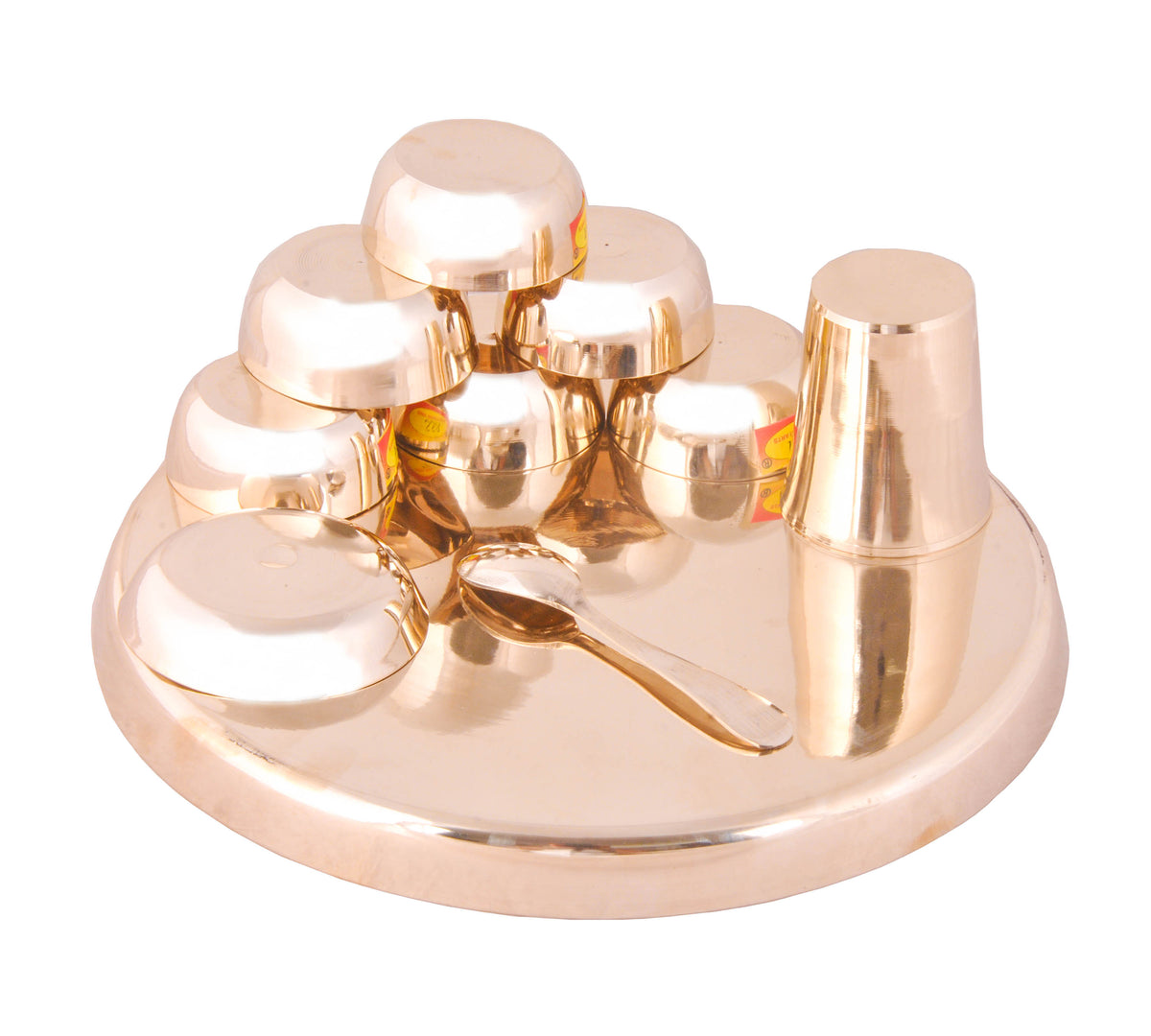 Bronze Kansa Thali Set 10 Pcs Suhag Thal Set for Dining Purpose – SHIV ...