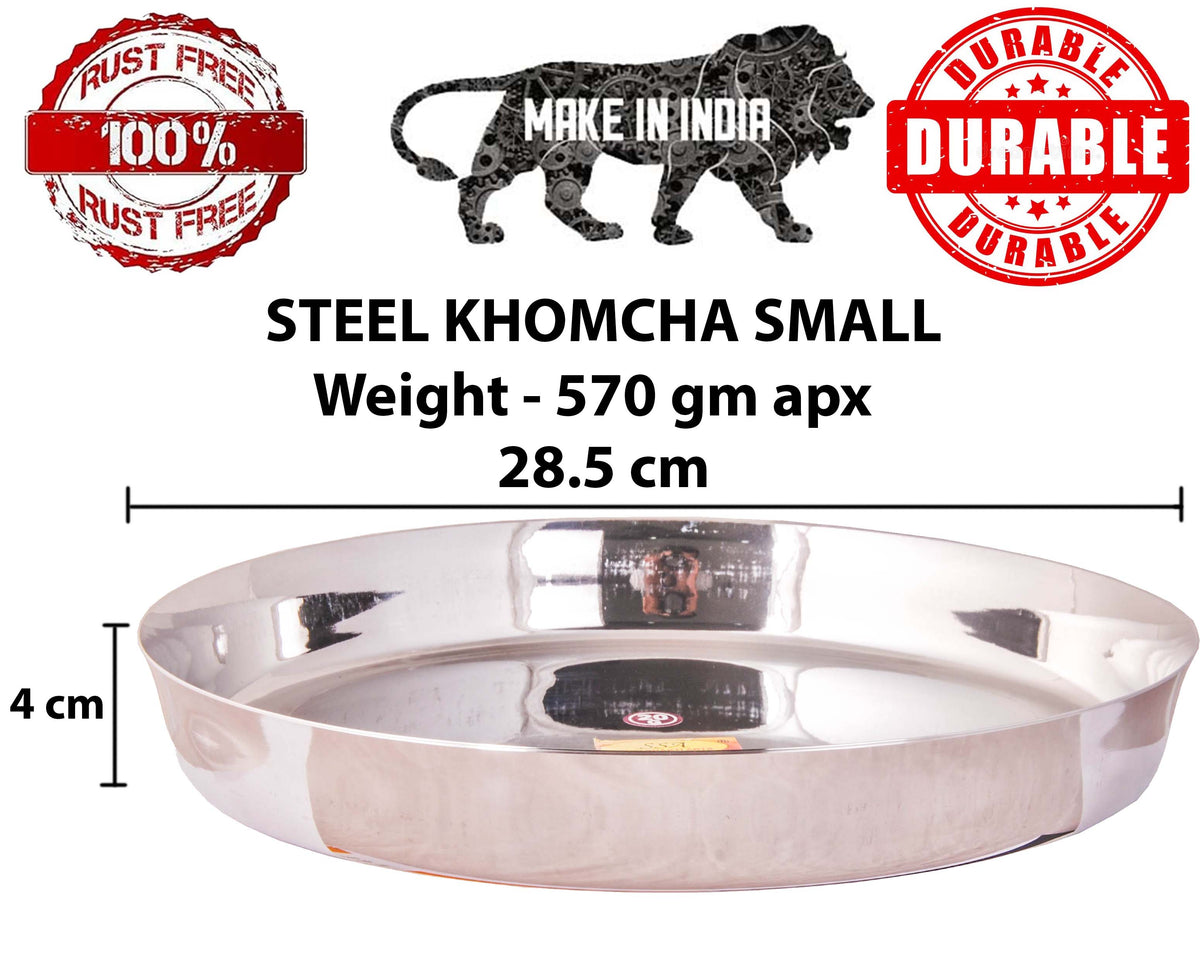 SHIV SHAKTI ARTS Steel Thali with Premium Finish Heavy Gauge Plate for