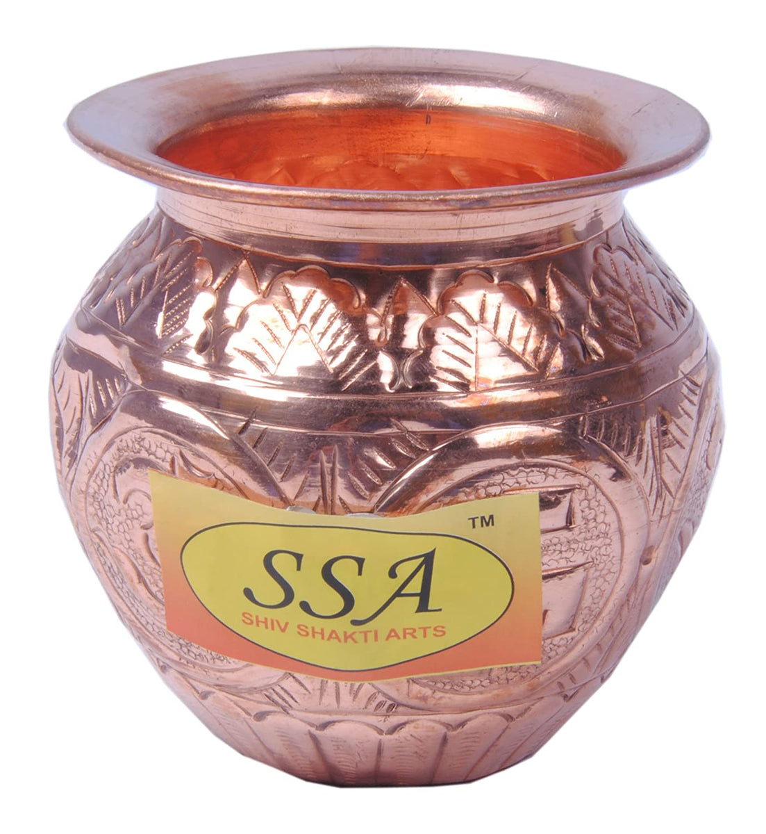 Pure Copper Designer Kalash/Lota with Swastika & Om Design No.7 Volume ...