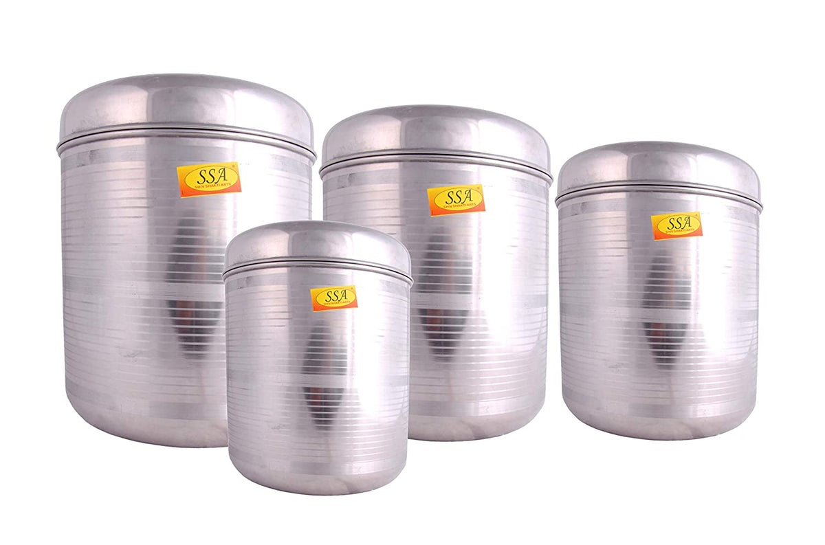 Stainless Steel Container Set, 4-Pieces, Big Size (4000 ml, 4500 ml, 5 ...