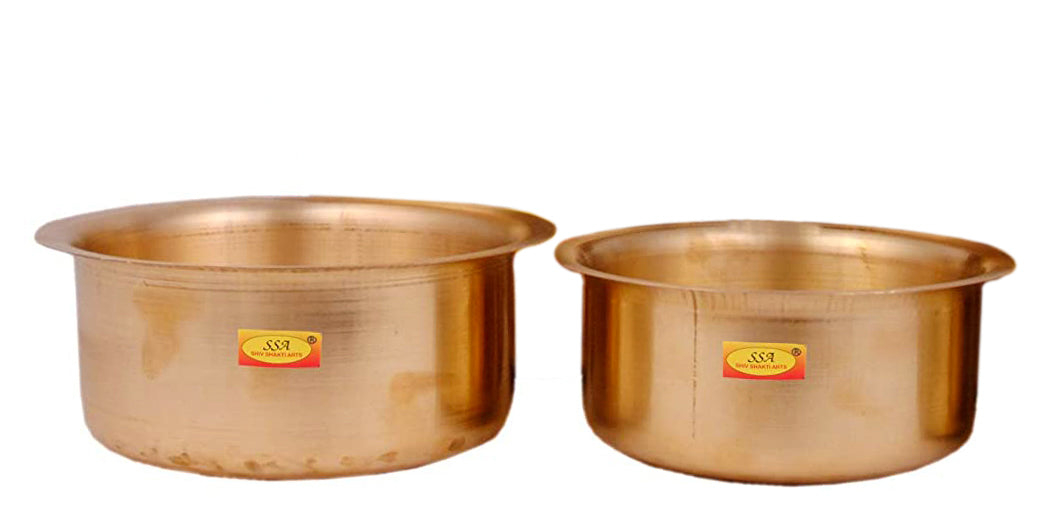 Heavy Gauge - Pure Brass Bhagoni | Brass Patila | Brass Tope Combo of ...