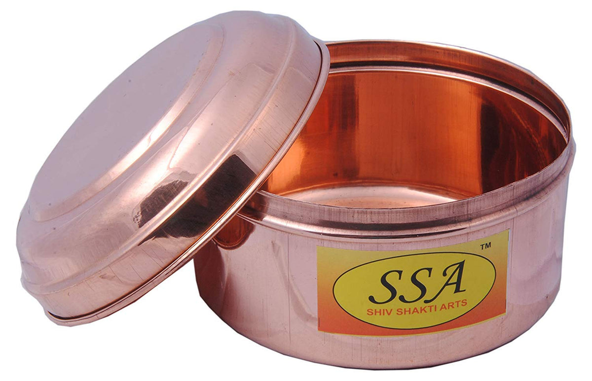 Pure Copper Jewellery Box | Dibba | Container = No - 4 ( 400 ML ...