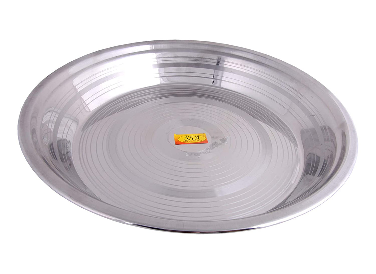 Stainless Steel Silver Touch Design Parat Plate, Platter, Small, (LxBx ...