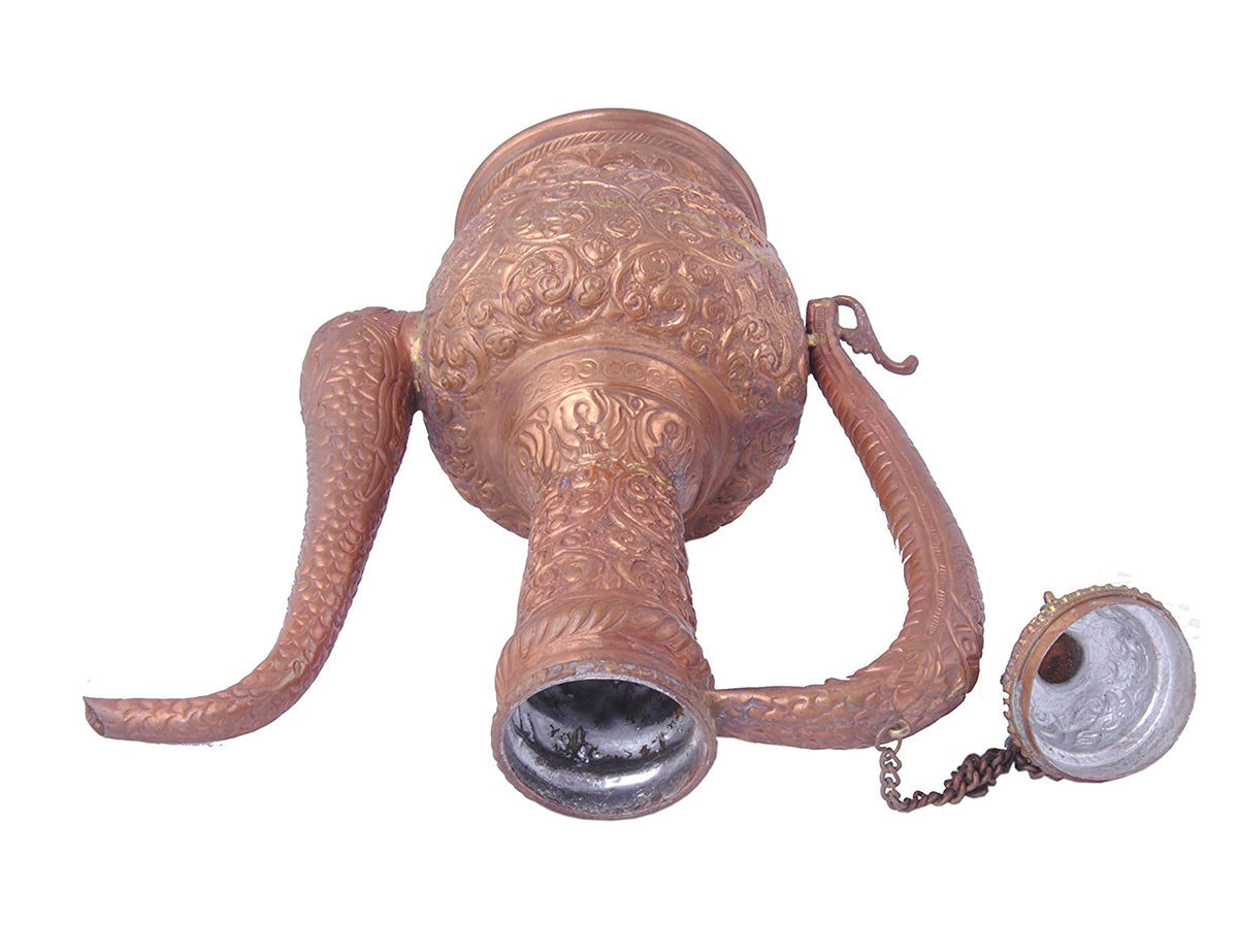 Handmade Pure Copper Tradidtional Surahi with Tremedous Art Work Capac ...