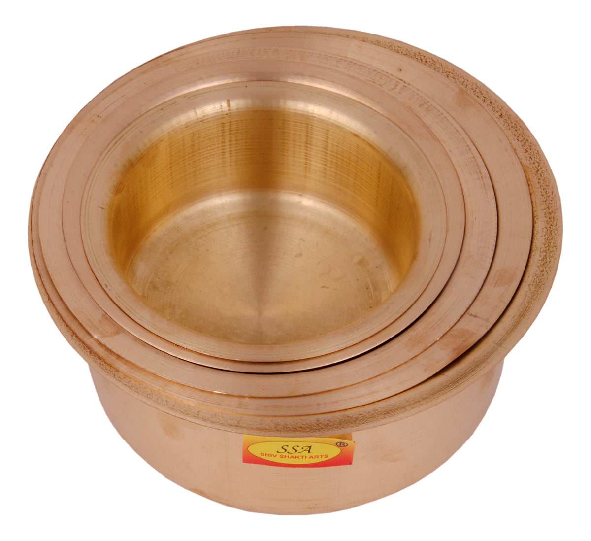 (5 Pieces) 100% Pure Brass Bhagoni Set/Patila Set/Tope Set (400 ML to ...