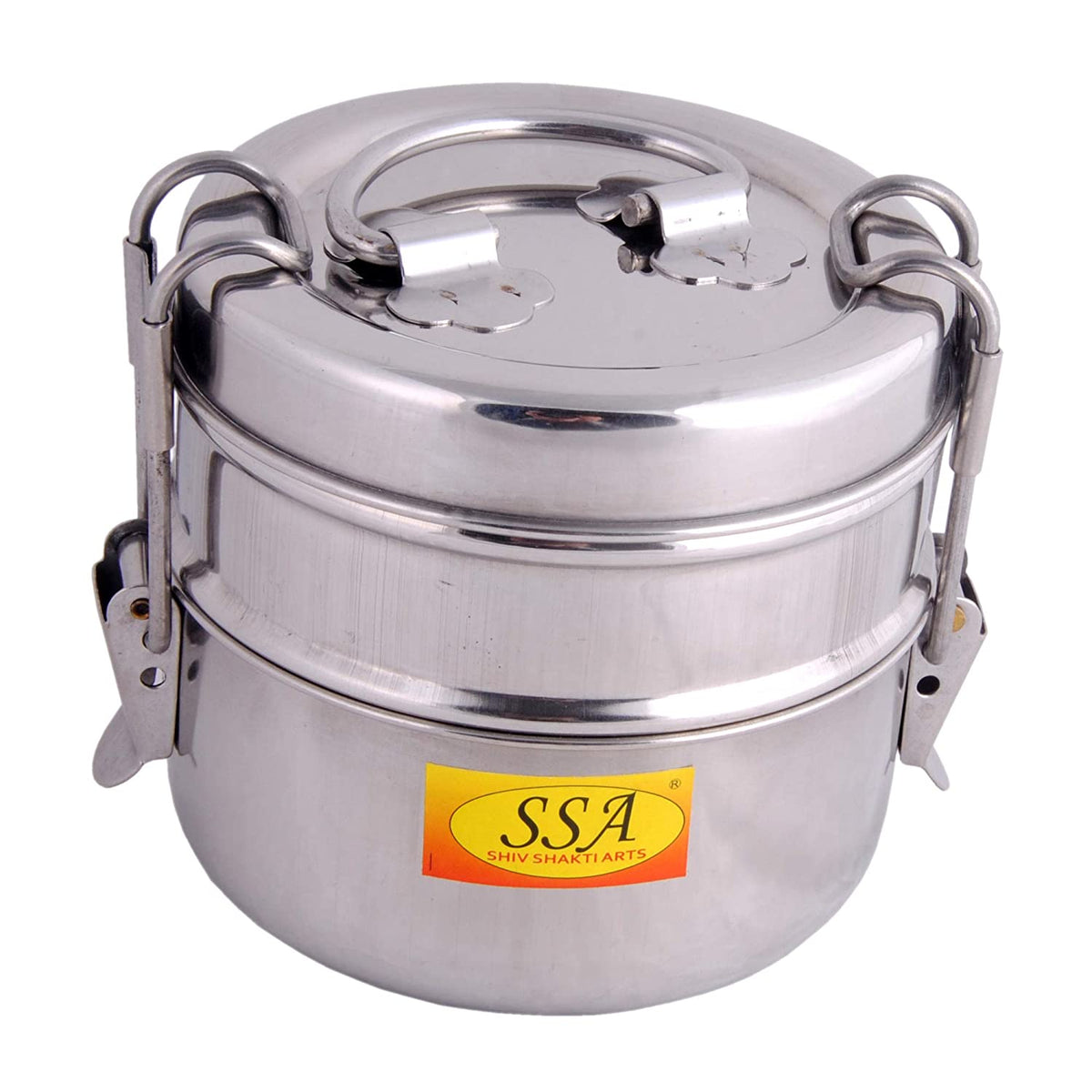 Stainless Steel Two / Three / Four - Compartment Tiffin Boxes with Lid ...