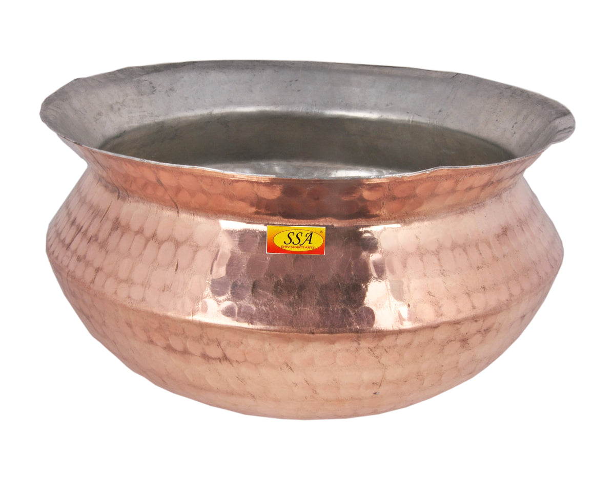 Pure Copper Sipri/Handi- for Cooking & Serving Food - Organiser - (Big ...