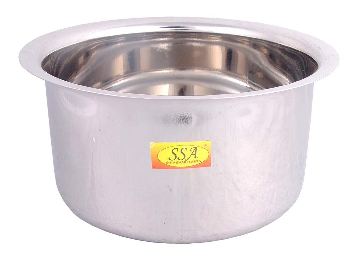 Stainless Steel Bhagoni/Tope/Patila Set with Induction Bottom Serving ...