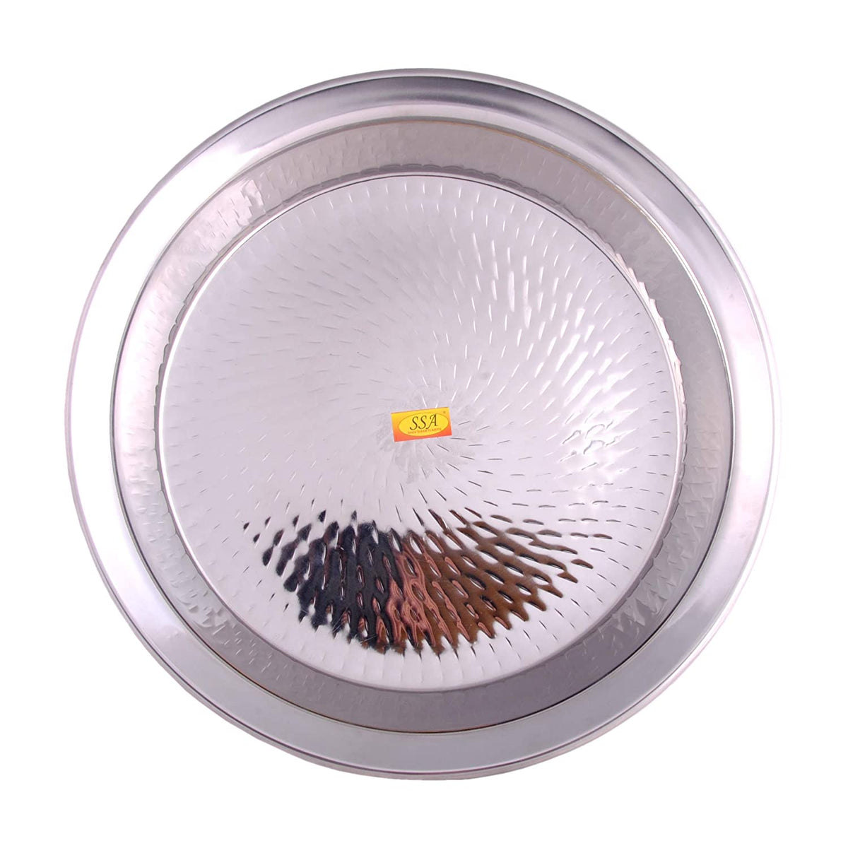 Stainless Steel Hammered Parat Plate, Platter, Large, (LxBxH=7cm x 43c ...