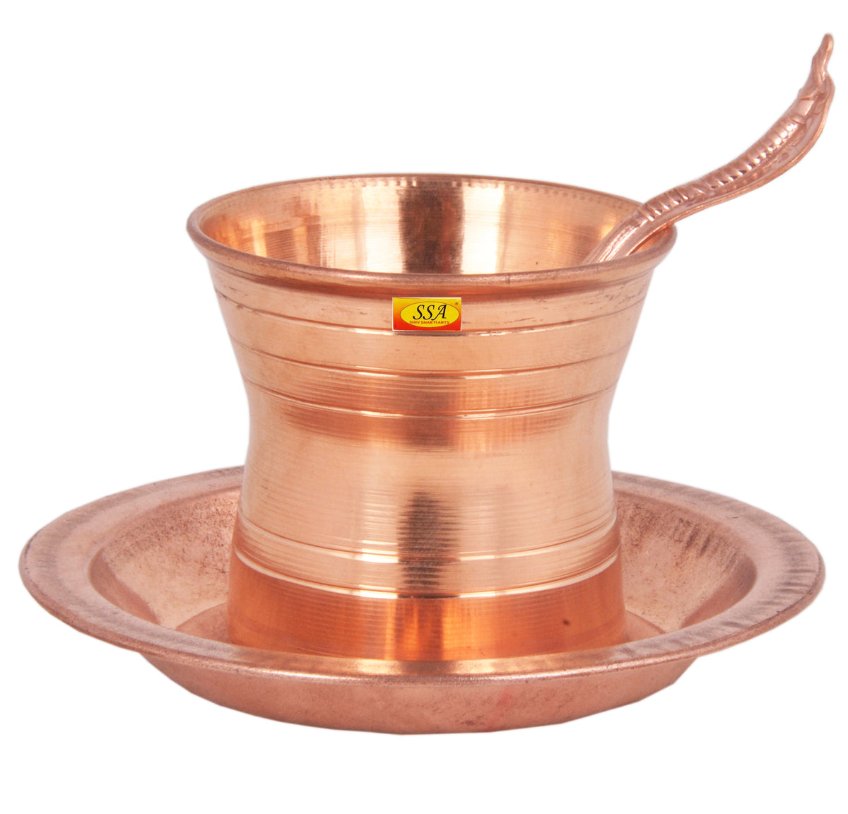 Pure Copper Puja Patra | Punch Patra | Jal Patra with Plate & Achmani ...
