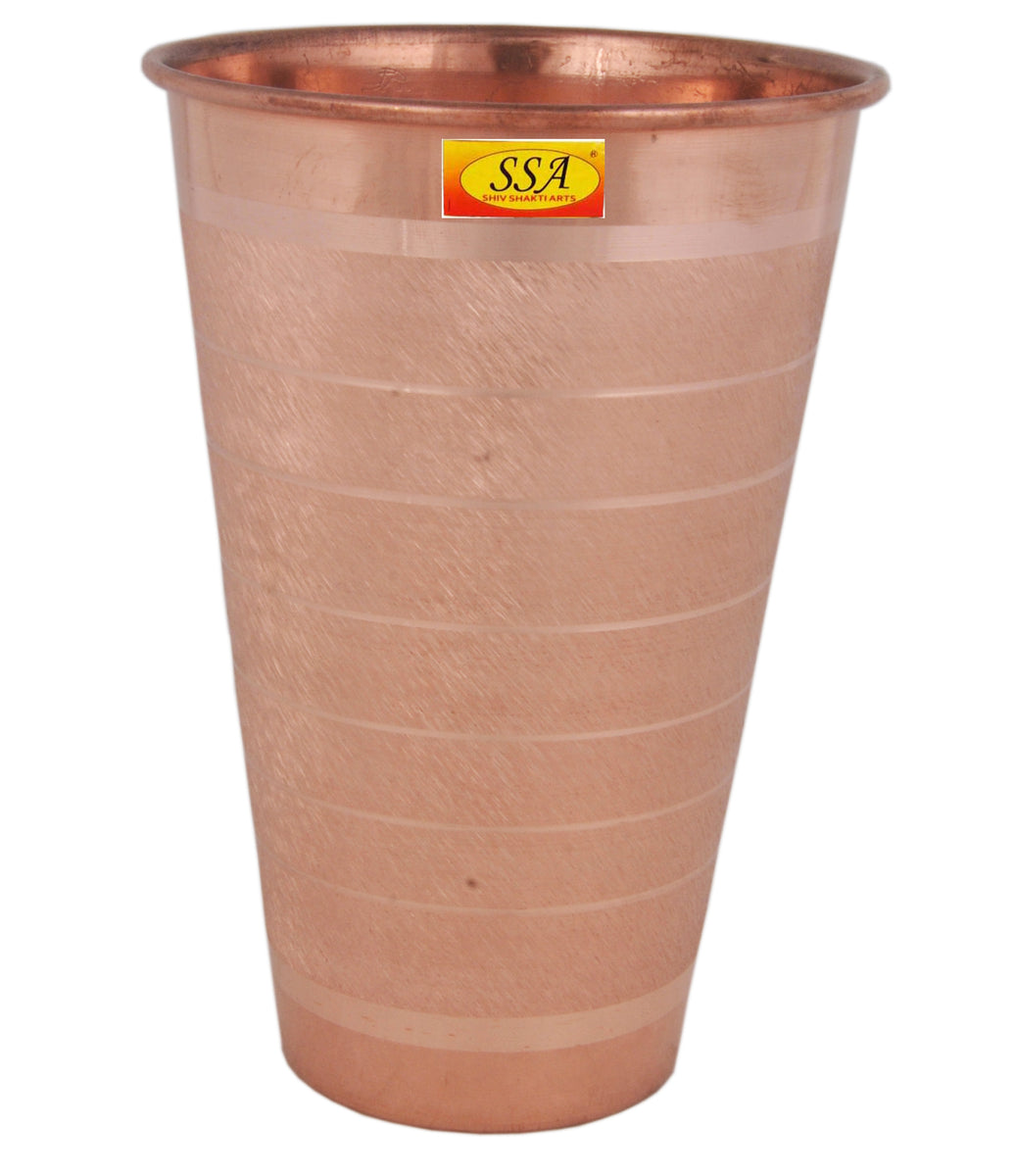 Pure Copper Glass Big Silver Touch Lassi Tumbler Glass, Serving Drinki ...