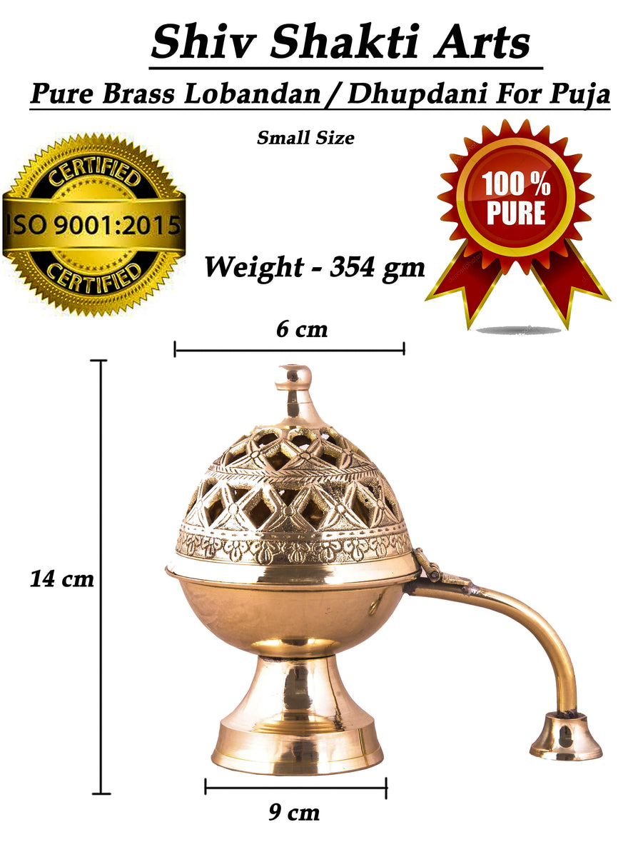 Brass Dhuna Loban |Brass Dhoop Dani with Lid| Incense Dhup Burner,Ince ...