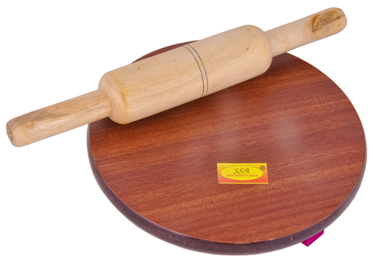 Indian Wood Roti Maker with Wooden Belan/ Wood Chakla /Rolling Board ...