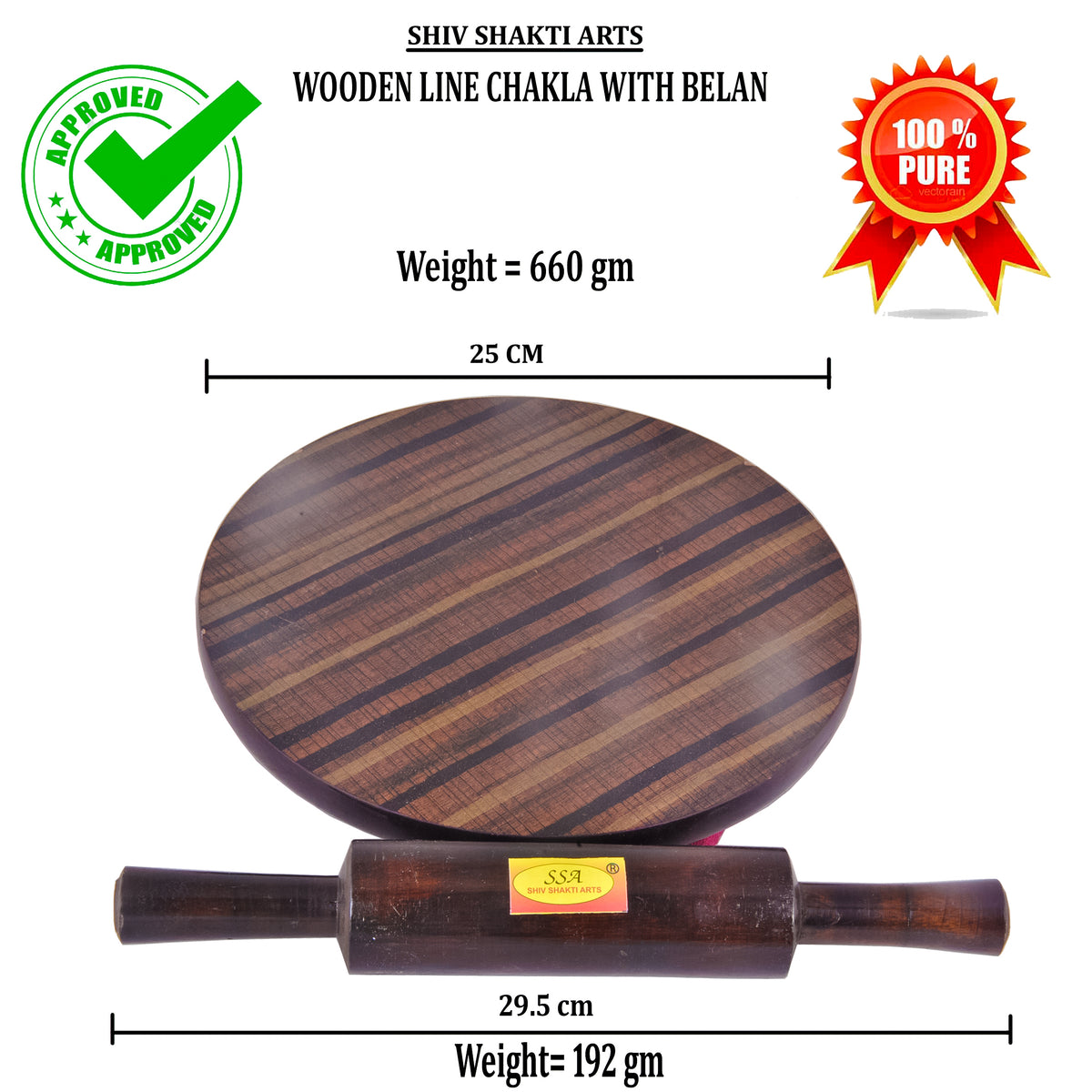 Indian Sheesham Wood Roti Maker with Wooden Belan/ Sheesham Wood Chakl ...