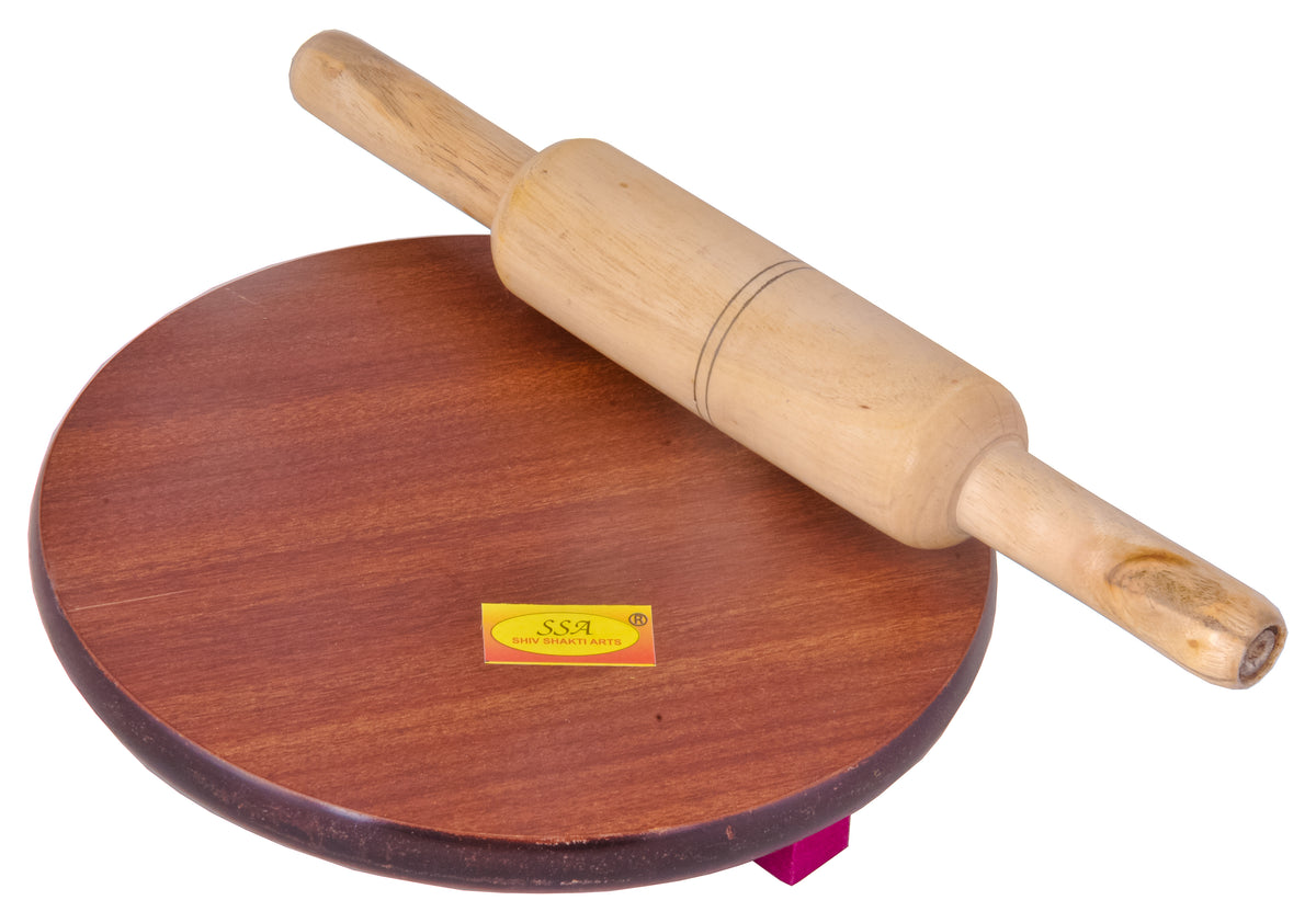 Indian Wood Roti Maker with Wooden Belan/ Wood Chakla /Rolling Board ...