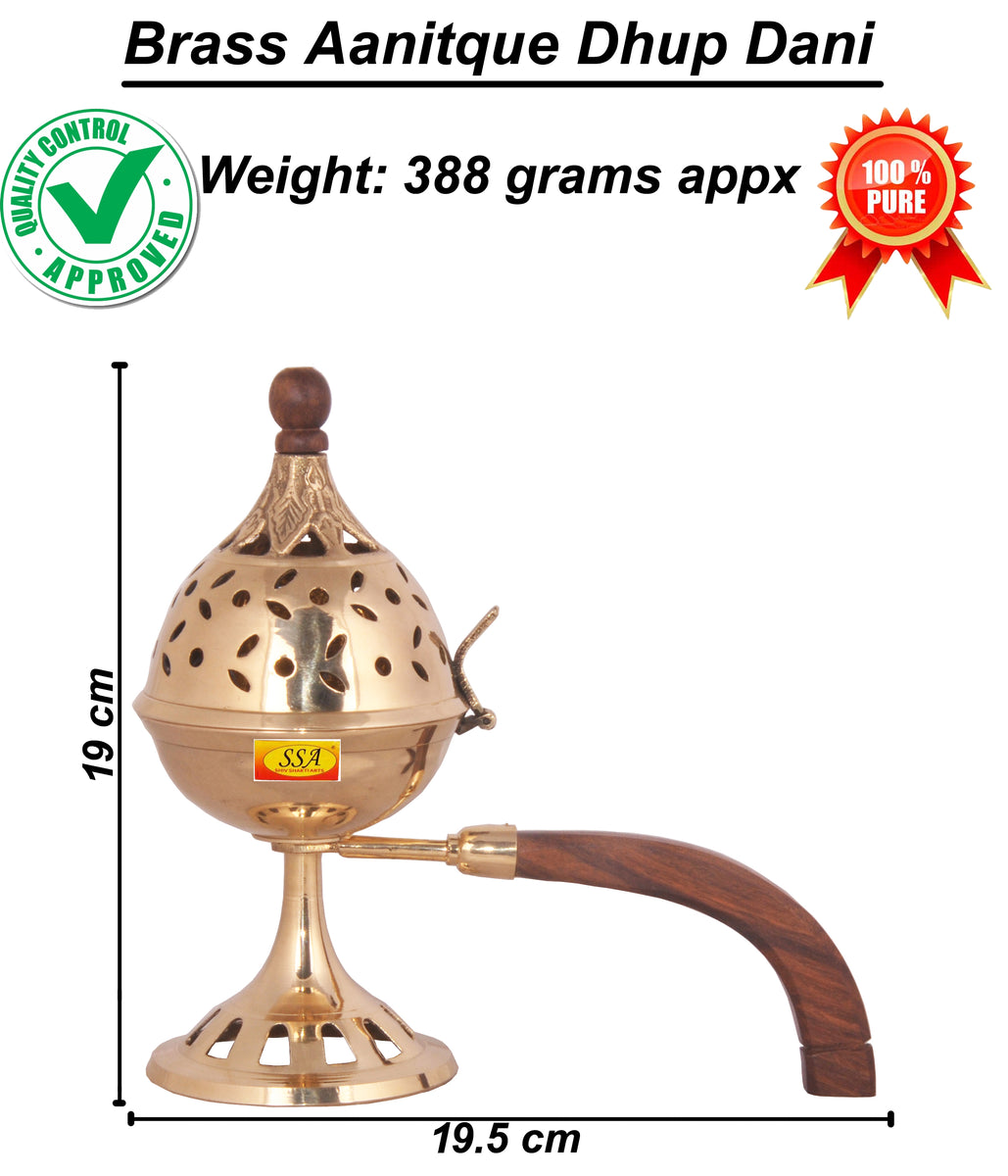 Brass Dhuna Loban |Brass Dhoop Dani with Lid| Incense Dhup Burner,Devd ...